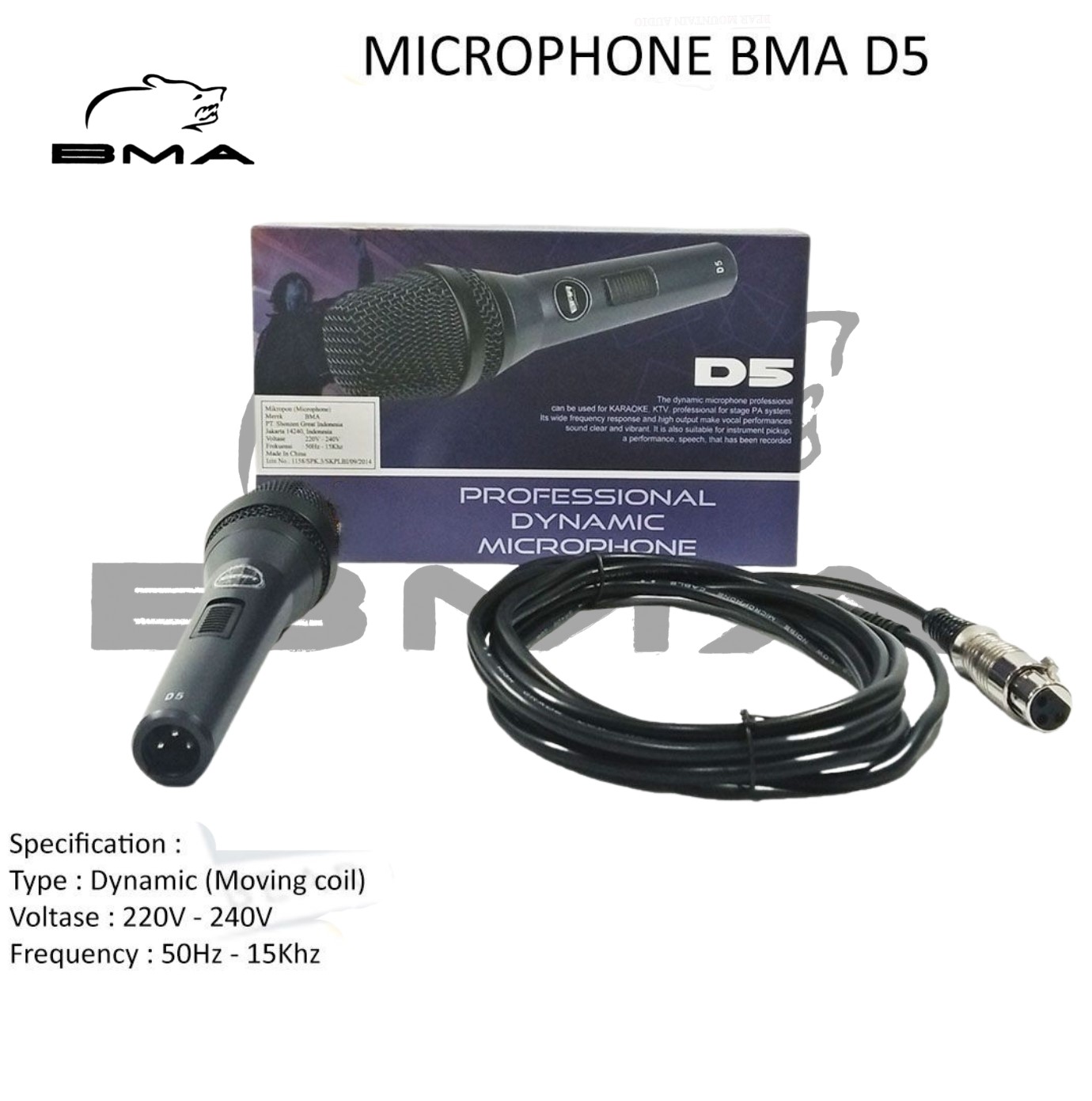 BMA Indonesia - Professional Dynamic Microphone BMA D5 - Microphone
